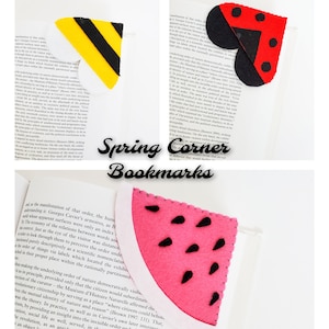 Spring Felt Corner Bookmarks - Watermelon - Honey Bee - Ladybug - Etsy