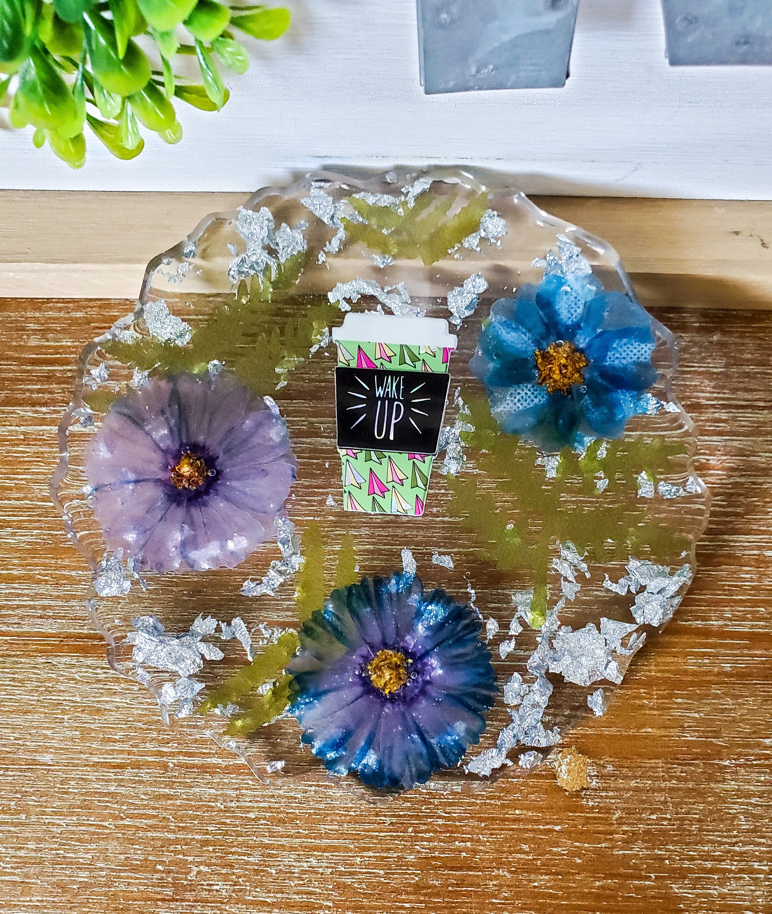 Floral Clear Resin Coasters Kitchen Decor Large Coasters - Etsy
