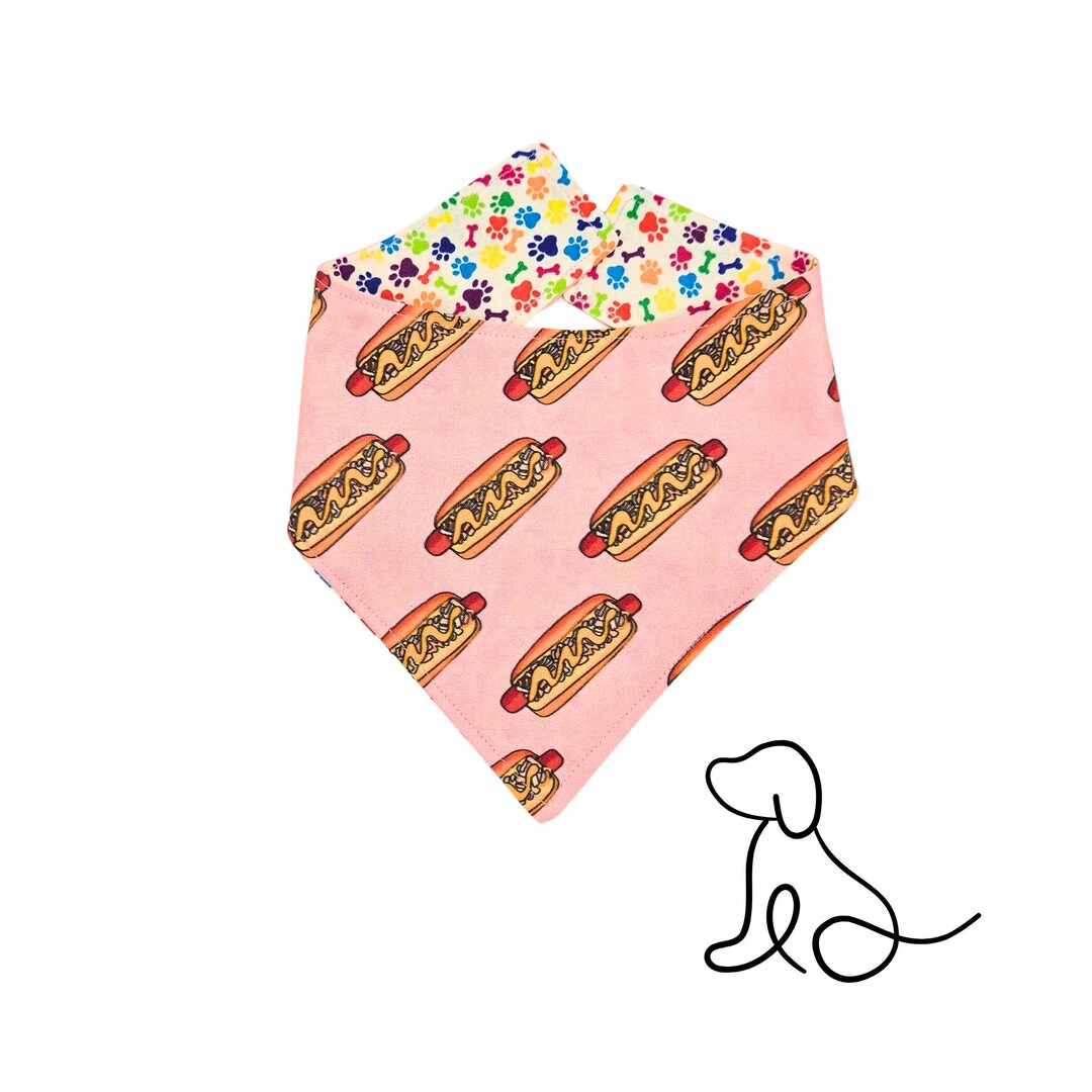 Pretty in Pinks & Franks - Reversible Slip on or Snap on Bandana - Etsy