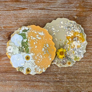 Cocoon & Marigold Large Resin Coasters - Floral Coasters - Etsy