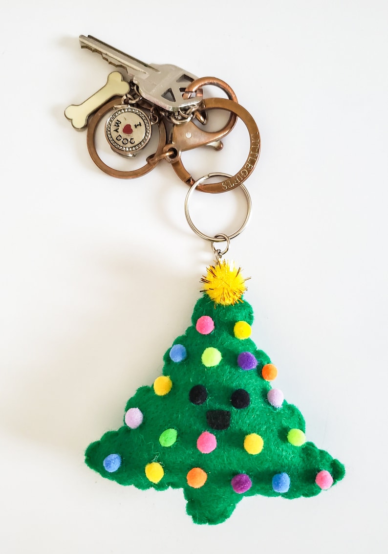 Christmas Themed Felt Keychains Christmas Tree Snowman - Etsy