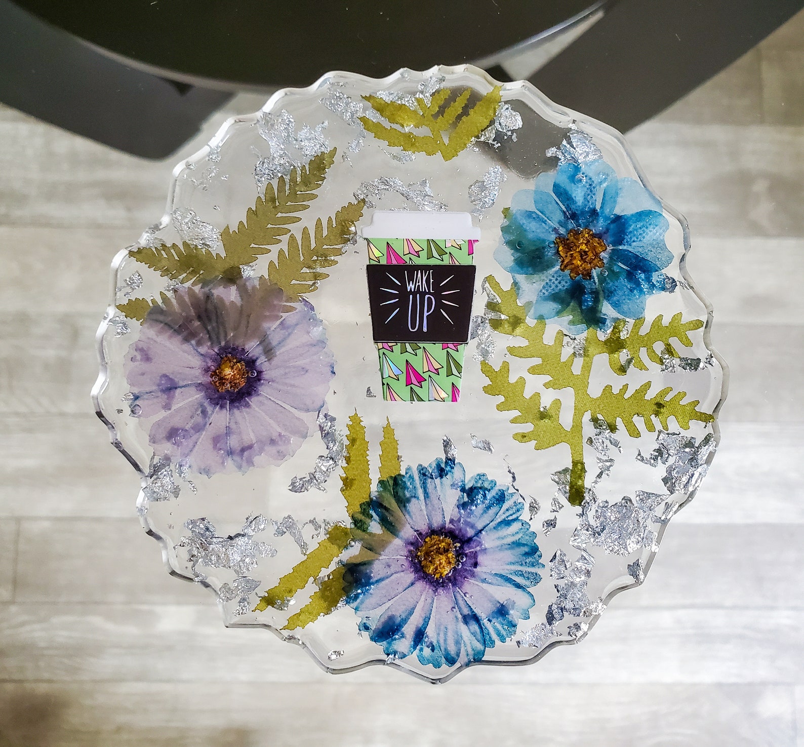 Floral Clear Resin Coasters Kitchen Decor Large Coasters - Etsy