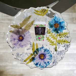 Floral Clear Resin Coasters - Kitchen Decor - Large Coasters - Etsy