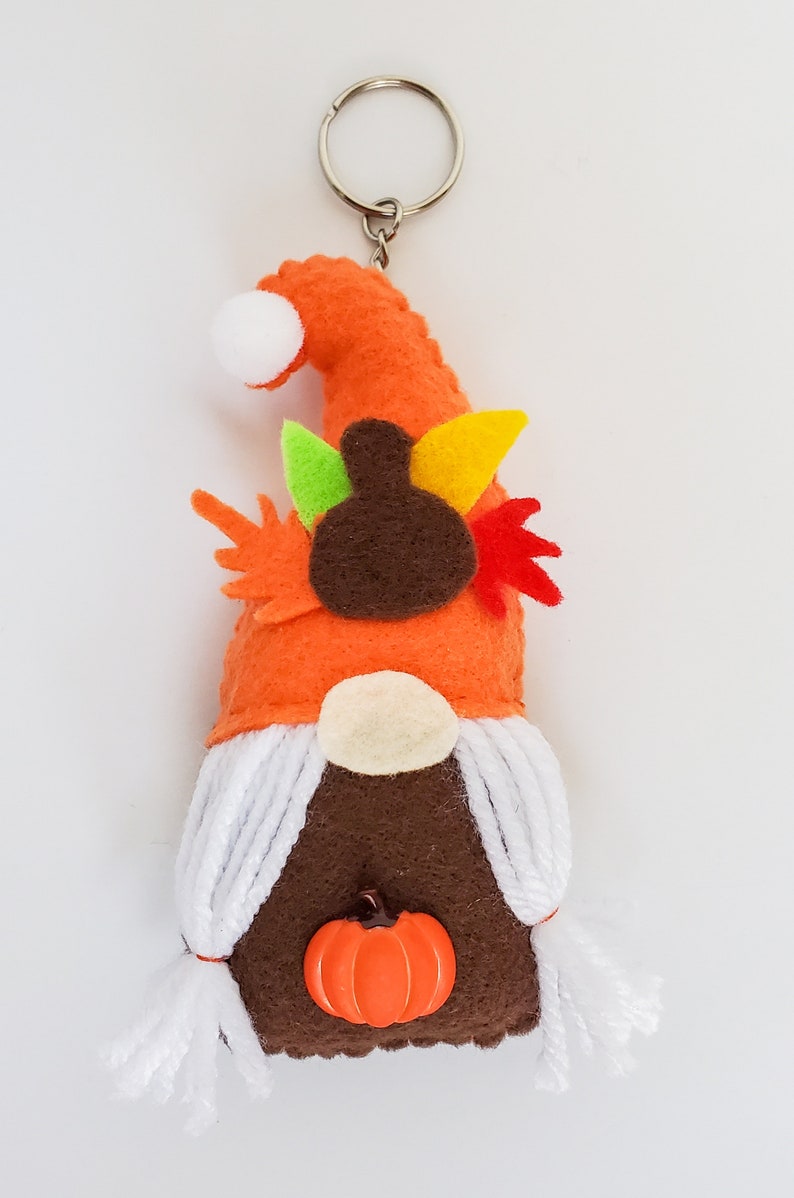 Turkey Hat Gnome Keychains in Green Fuchsia Beige Orange - Etsy