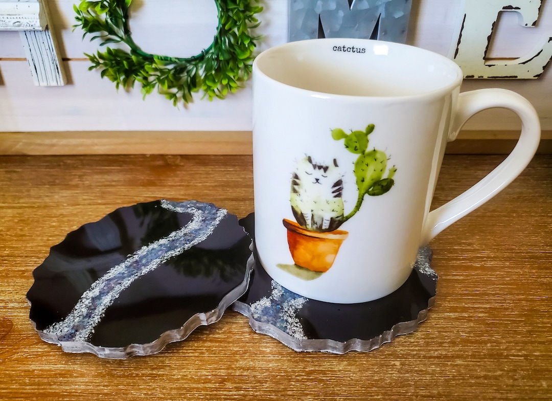 Geode Fault Line Resin Coasters - Large Coasters - Etsy