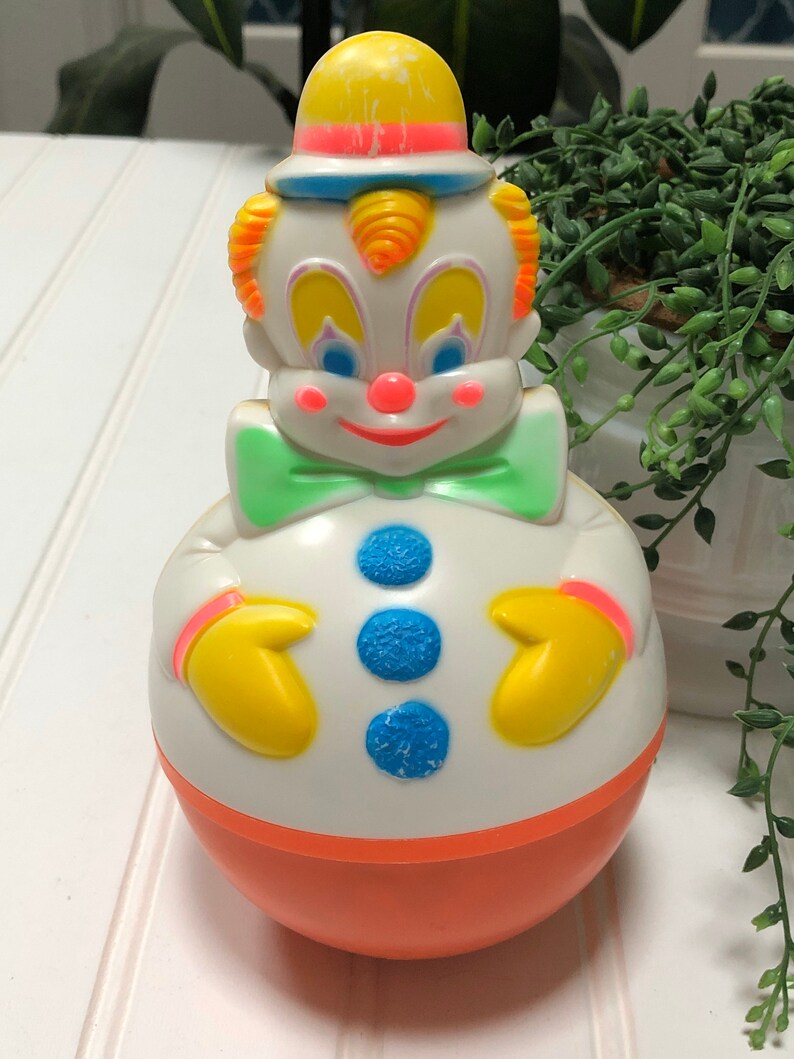 Clown Toy - Vintage Toy - Clown Rolley Polley - Sanitoy Toy - Etsy