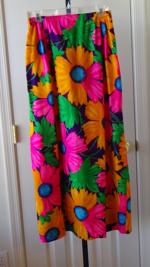 bright maxi skirt 1970s - Gem