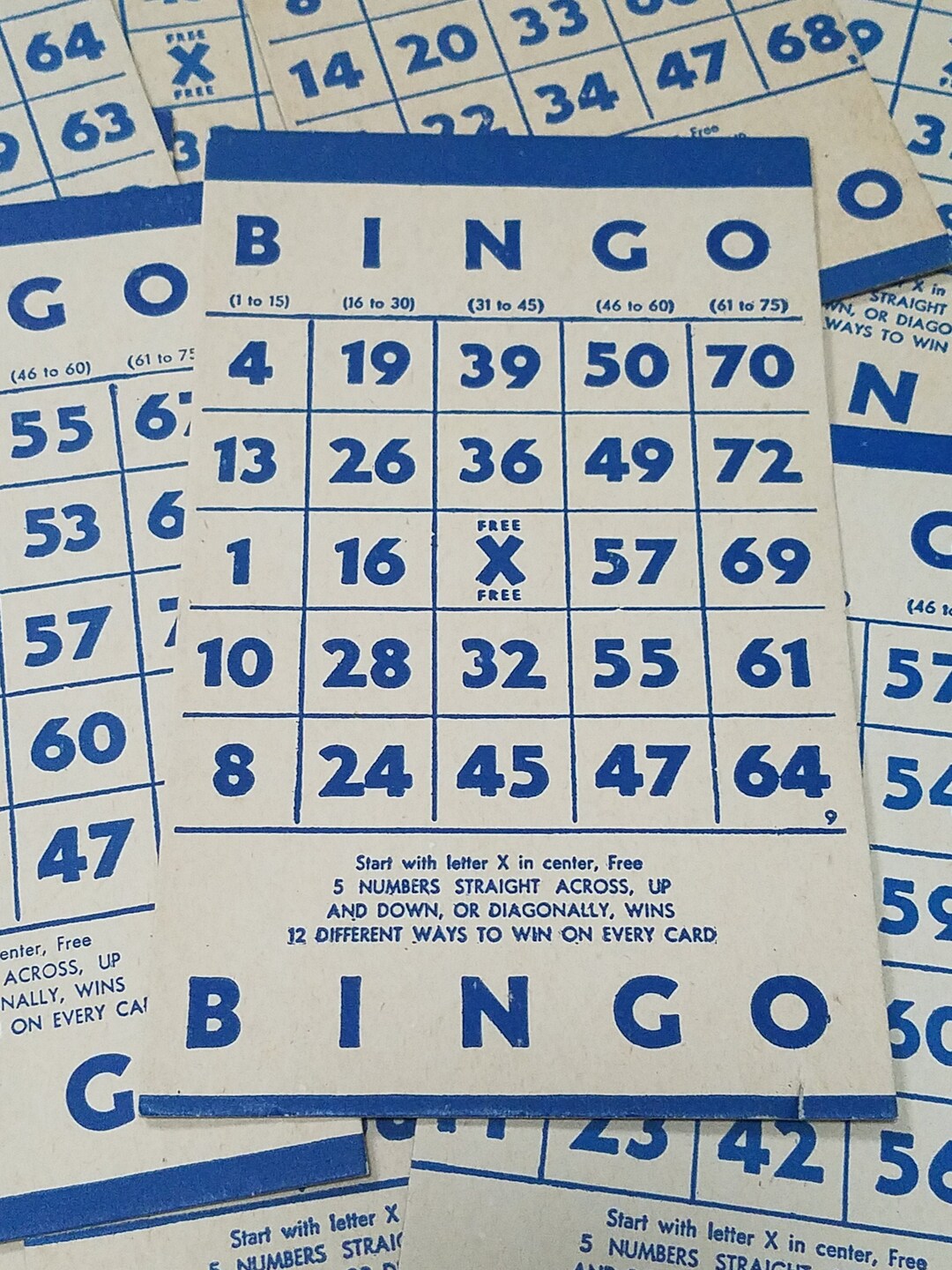 Bingo Cards Vintage Game Pieces Bingo - Etsy