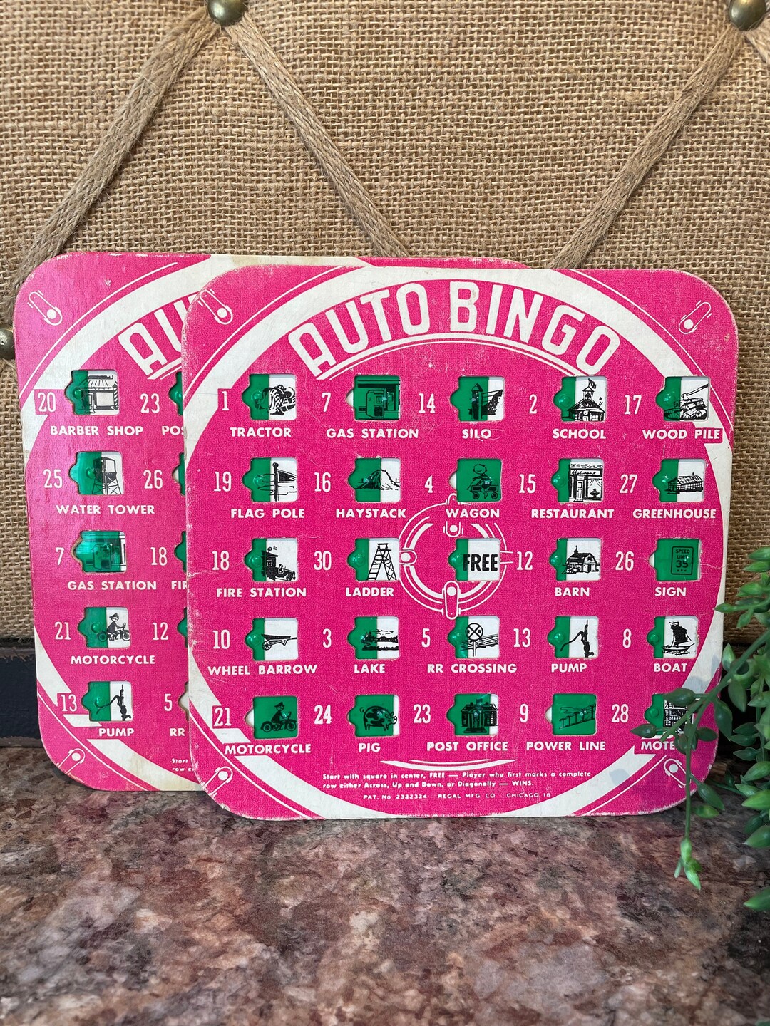 Vintage Auto Bingo Cards - Etsy