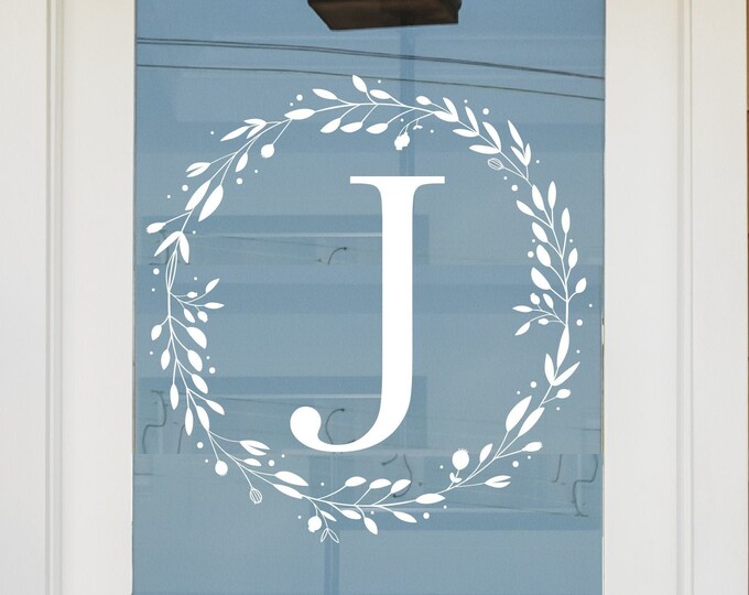 Personalized Family Name Laurel Wreath Front Door Decals - Etsy