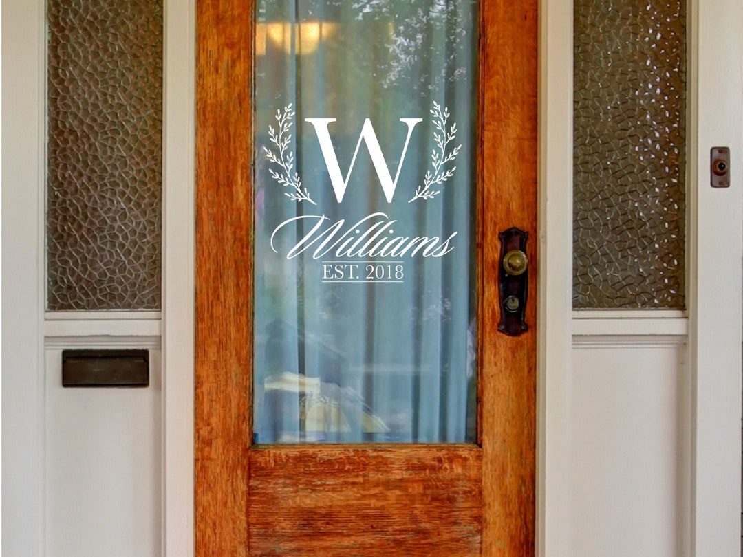 Front Door Decal | Personalized Family Glass Door Decals | Custom Glass ...