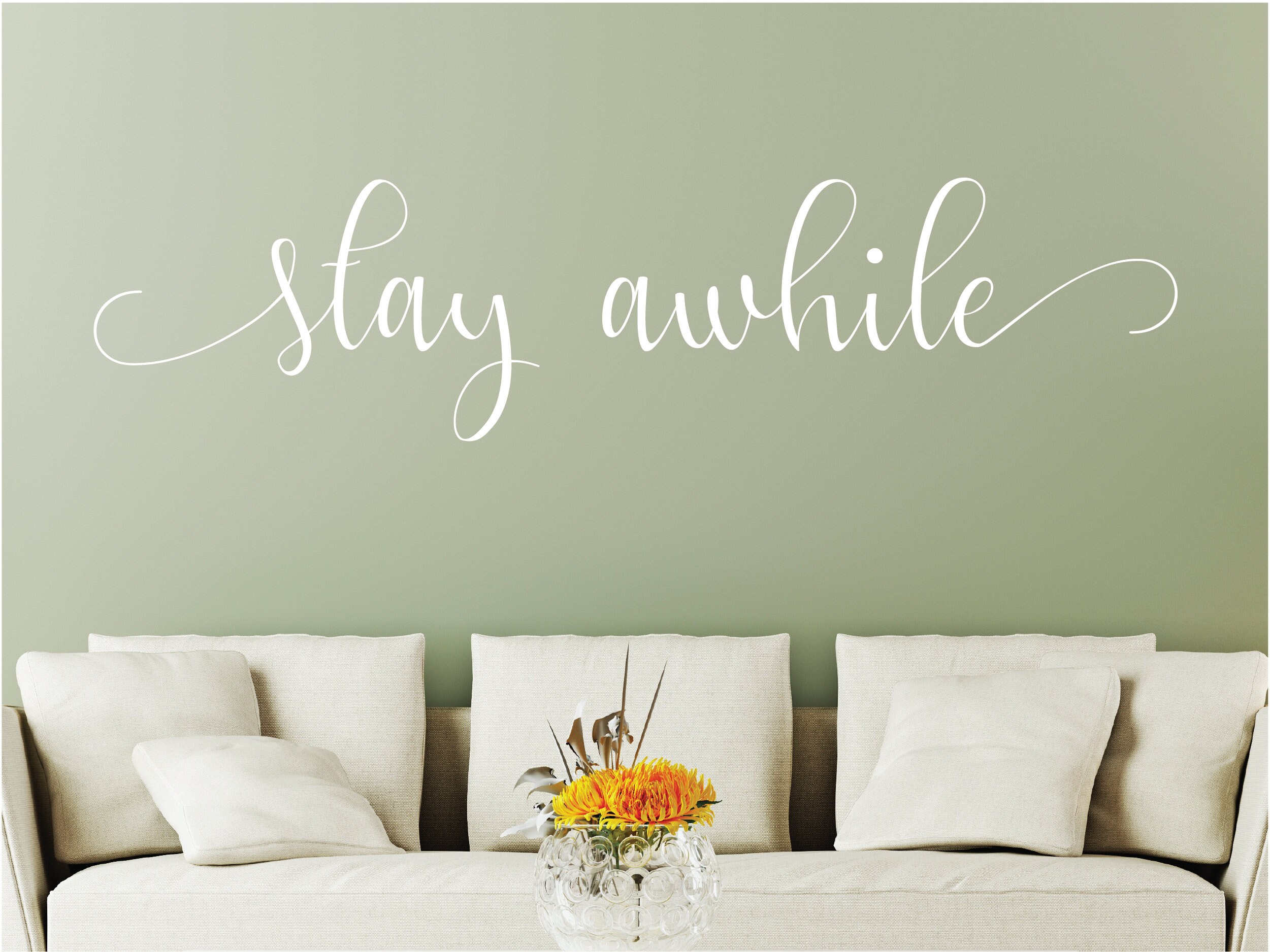 Stay Awhile Wall Decal Wall Decor Entry Wall Decal Living - Etsy.de