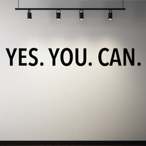YES YOU CAN Wall Decal. Gym Decor Ideas Gym Design Ideas - Etsy