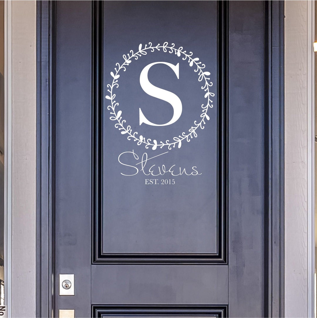 Personalized Family Name Front Door Decal: Monogrammed Window Cling - Etsy