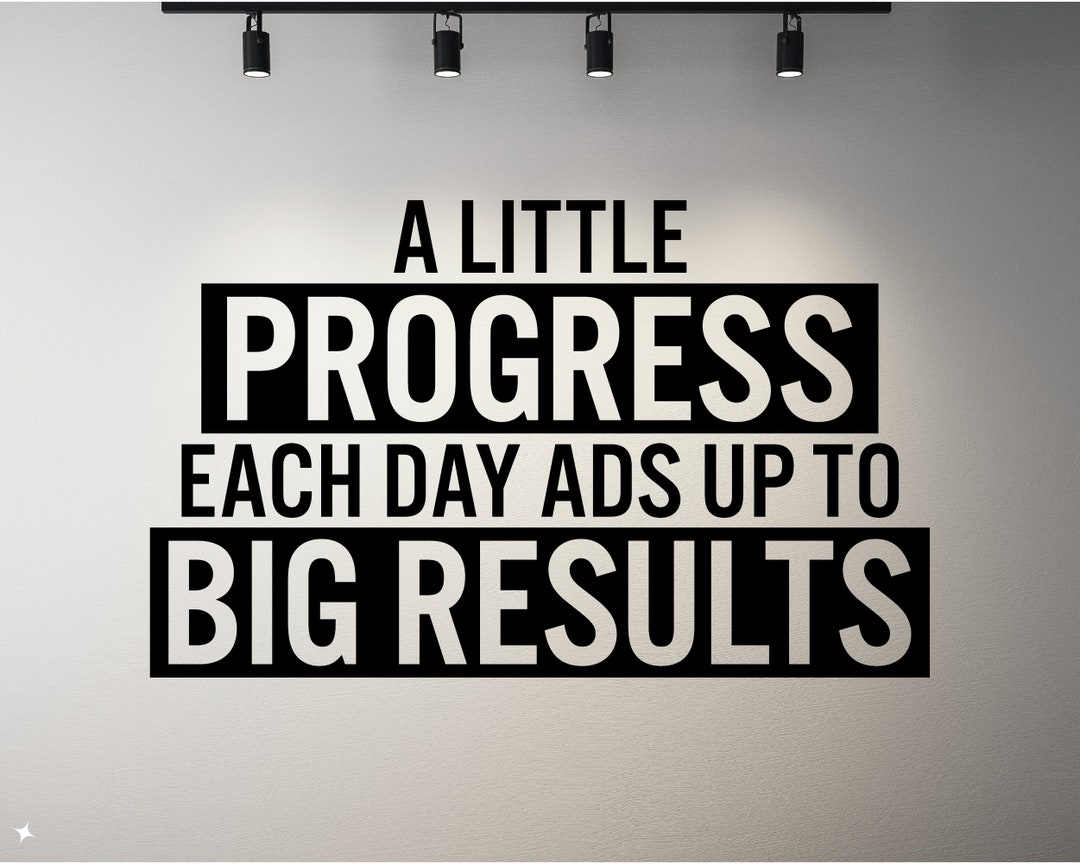 Progress Adds up to Big Results: Home Gym Wall Decal, Motivational ...