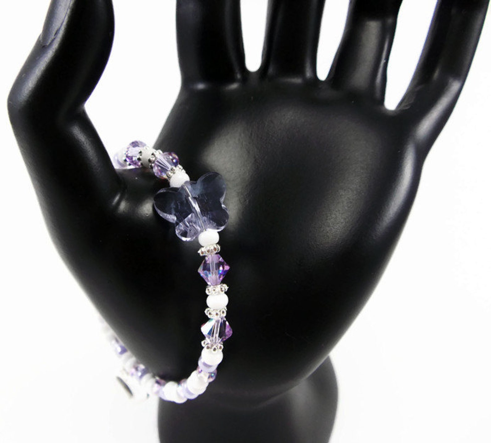 Lilac Butterfly Wrap Memory Wire Bracelet Kid's/ - Etsy