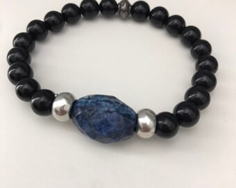 Blue stone bracelet | Etsy