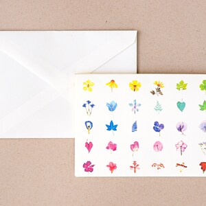 Floral Color Chart Greeting Card With Envelope - Etsy