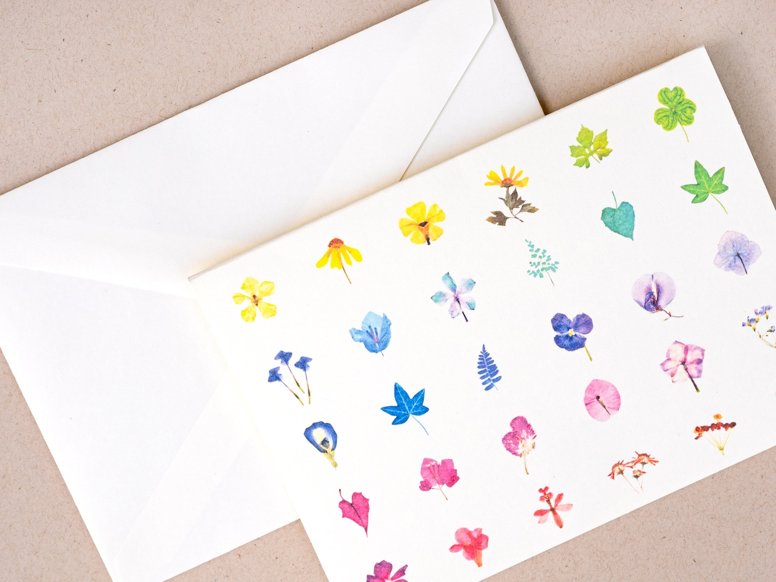 Floral Color Chart Greeting Card With Envelope | Etsy