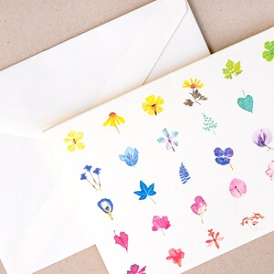 Floral Color Chart Greeting Card With Envelope - Etsy