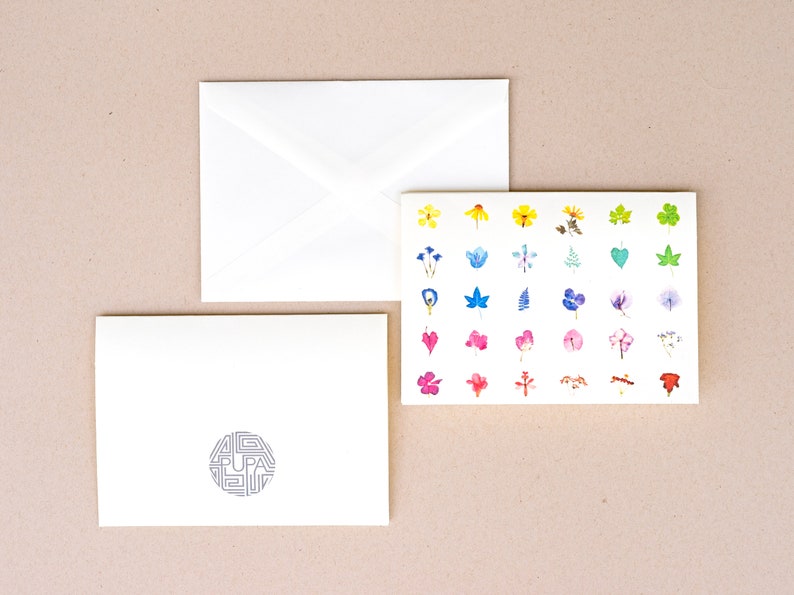 Floral Color Chart Greeting Card With Envelope | Etsy