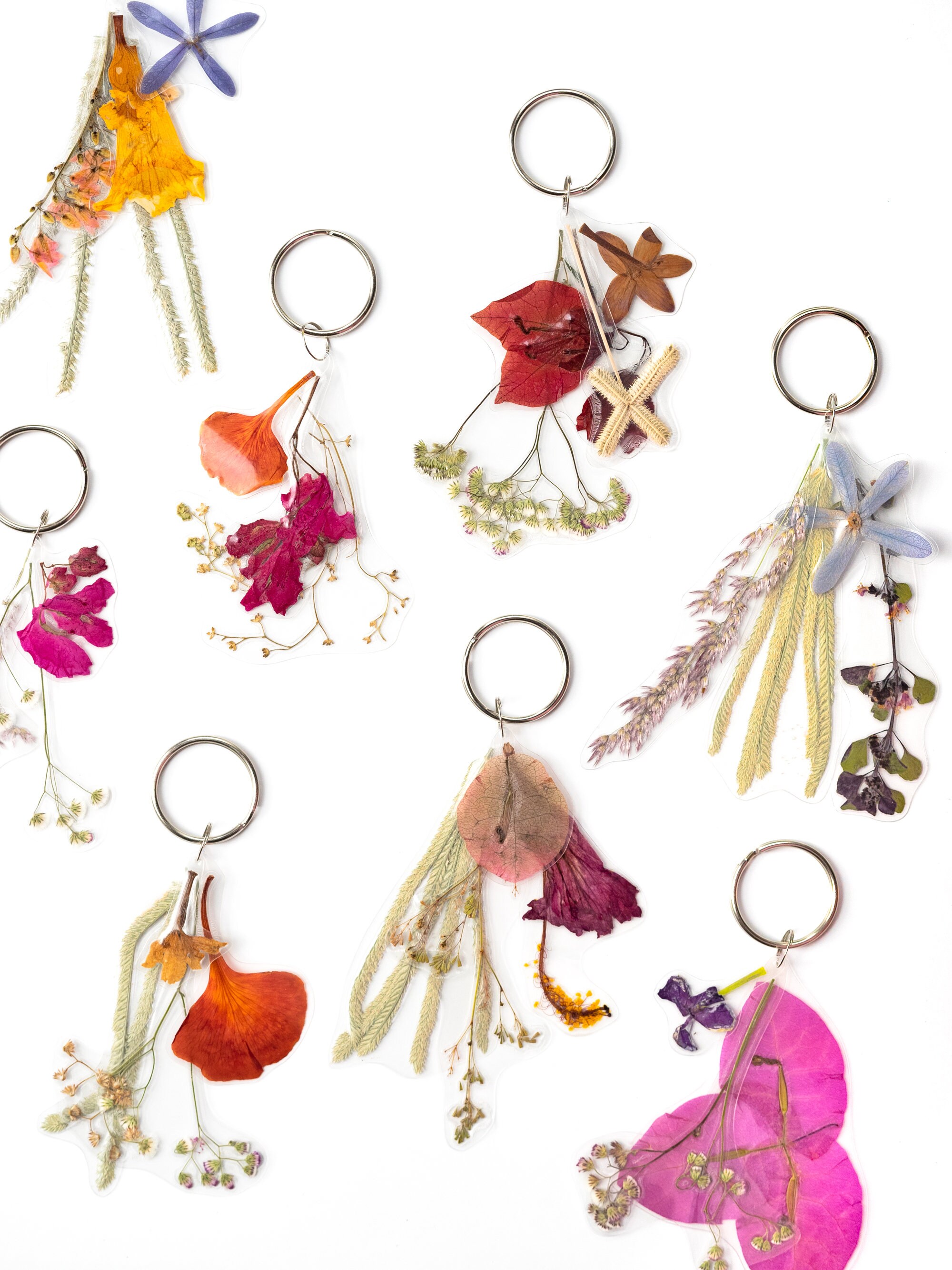 Pressed Flowers Keyring | Etsy