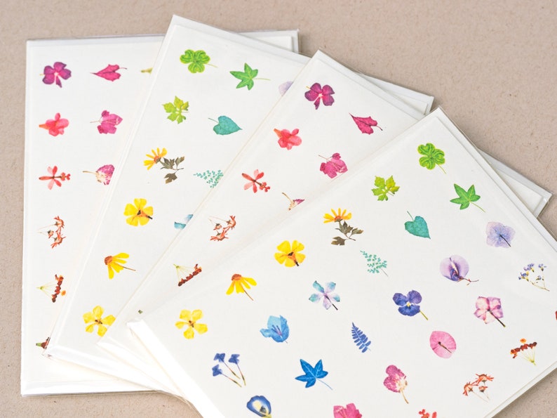 Floral Color Chart Greeting Card With Envelope | Etsy