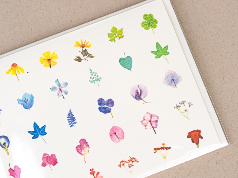 Floral Color Chart Greeting Card With Envelope | Etsy