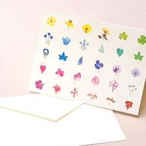 Floral Color Chart Greeting Card With Envelope - Etsy