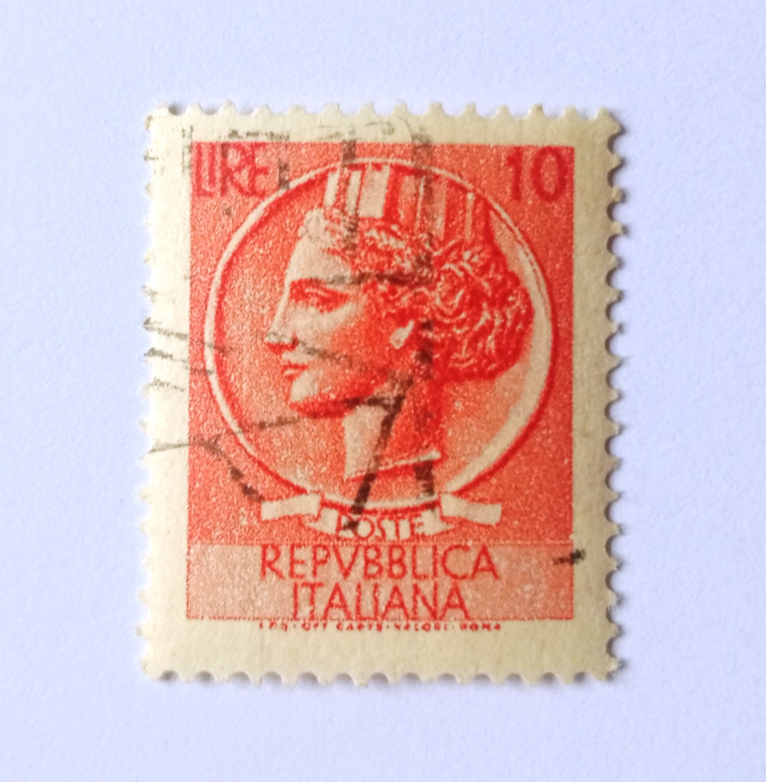 Vintage Italian 10 Lire Postage Postal Stamp Francobollo Syracusan ...