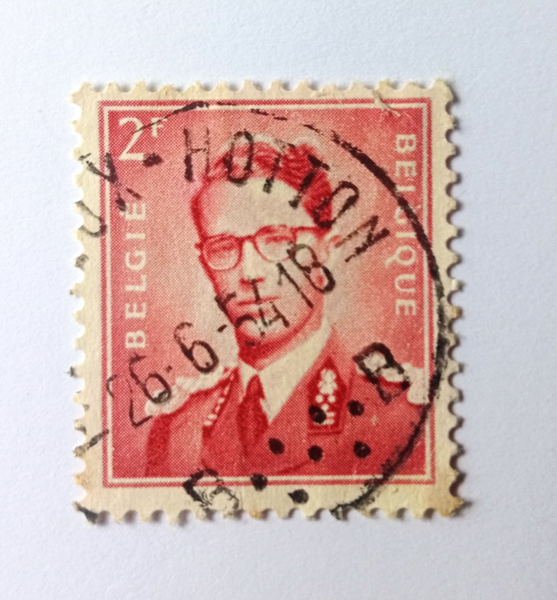 Vintage 2 F Francs Postage Stamp Depicting King Baudouin Belgium Belgie ...