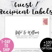 CLEAR Guest Address Labels - Guest List Labels for Wedding Invitations ...