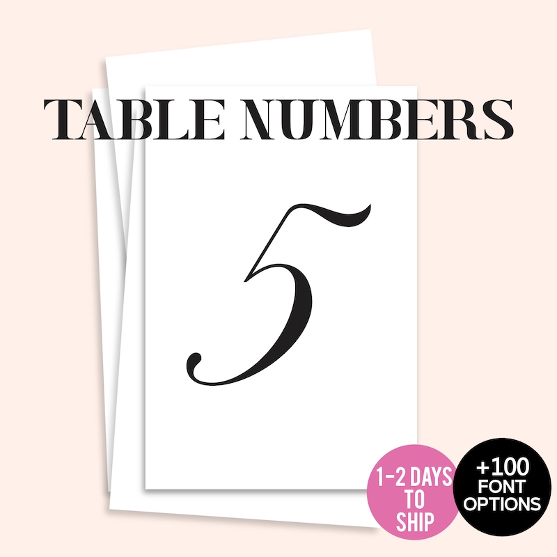 Matching Table Numbers - Etsy