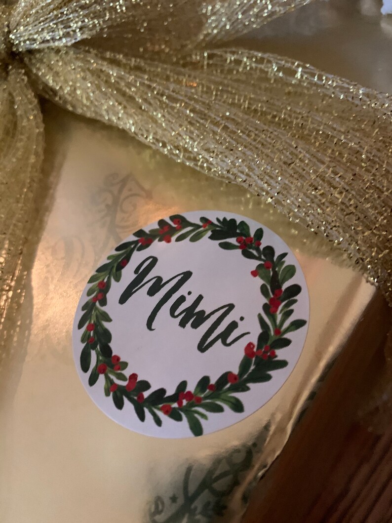 Wreath Round Personalized Address Labels Stickers 2 Circle Return ...