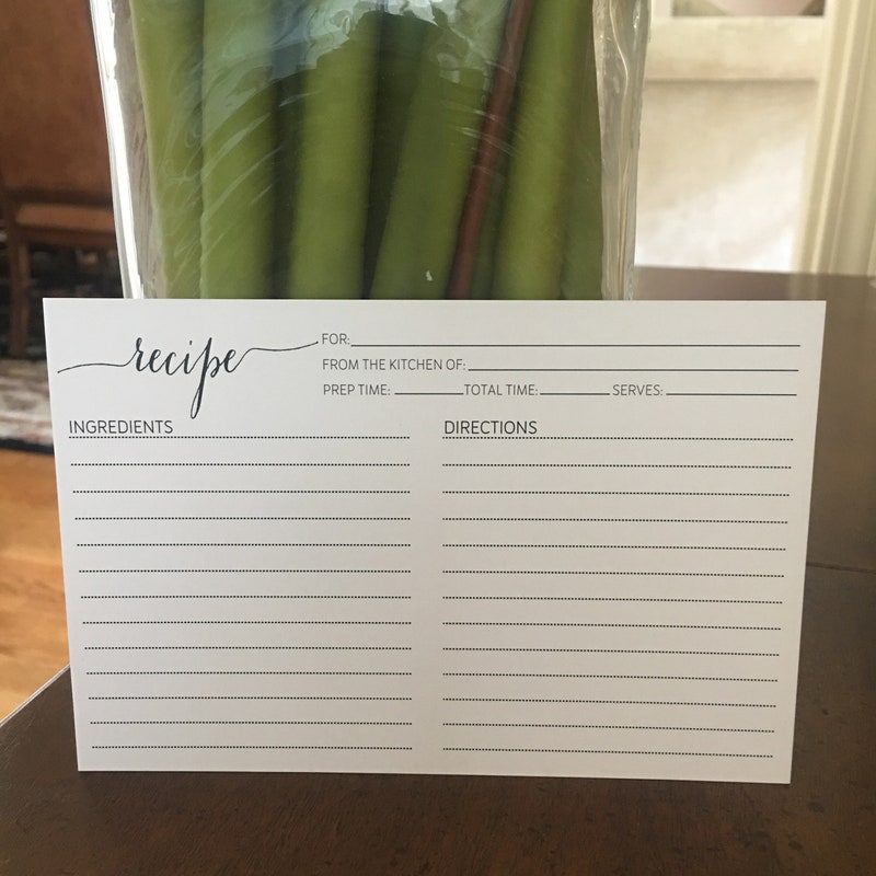 4 X 6 Recipe Cards - Etsy
