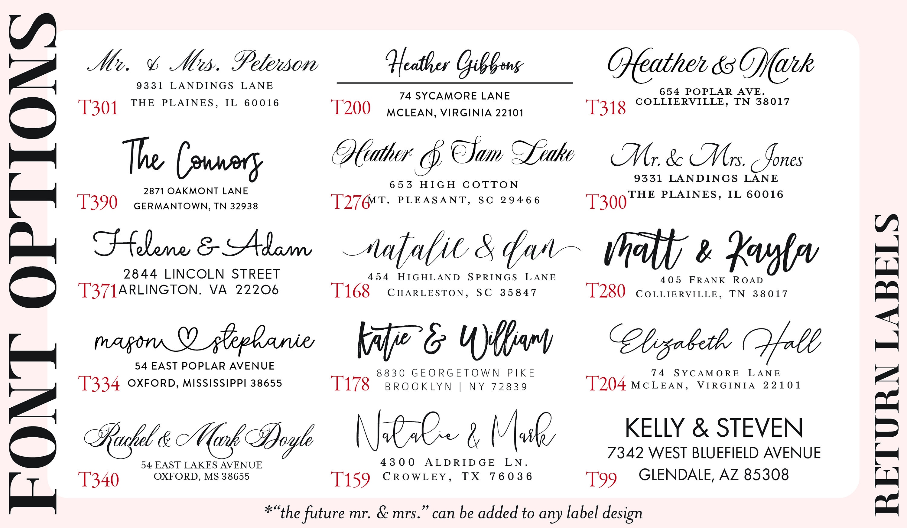 Wedding address label fonts | Honestweddingadvice.com
