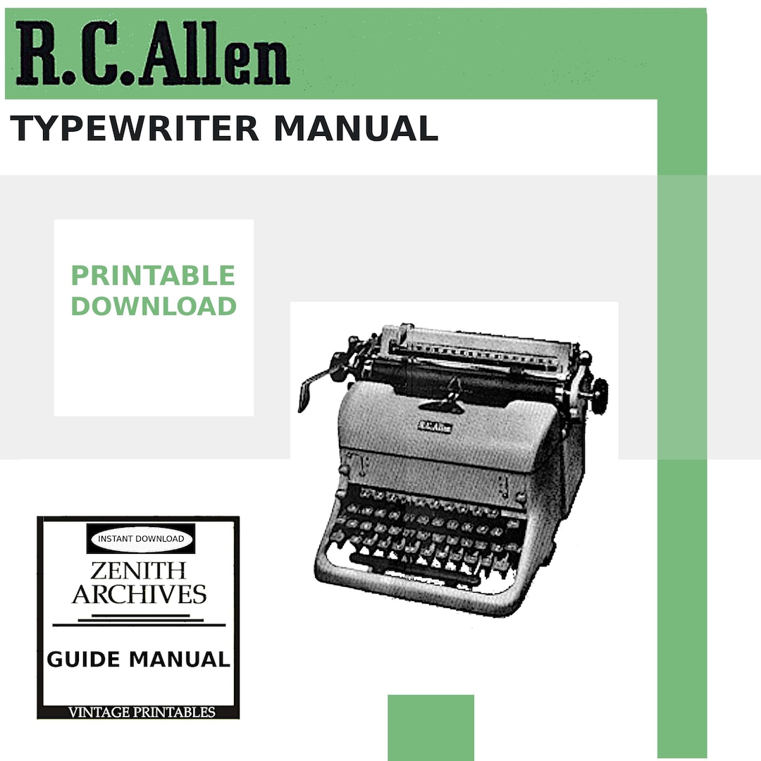 RC Allen Typewriter User Instructions | PDF Download - Etsy UK