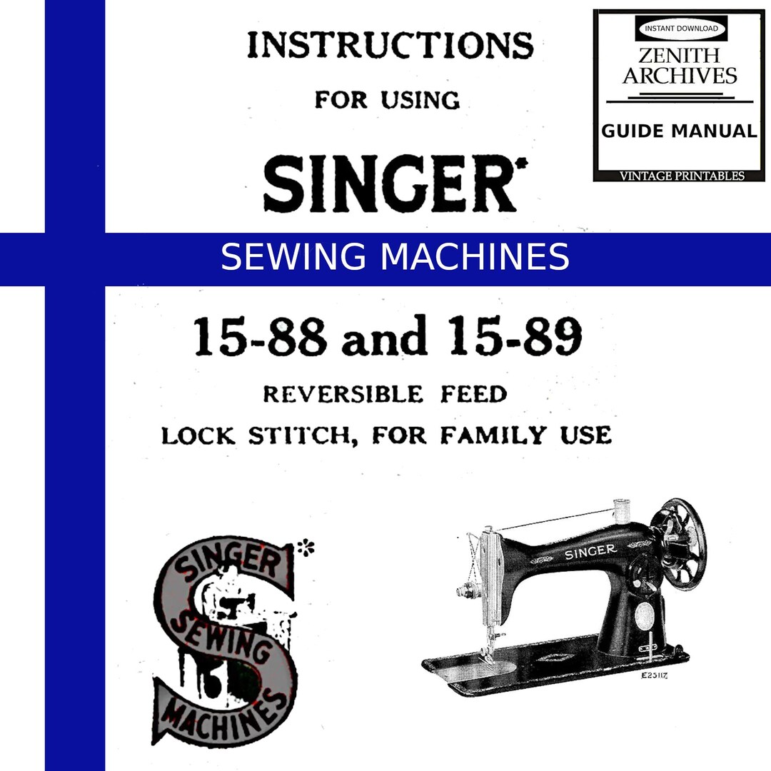 Guía de la Singer 15 / Manual del usuario de la máquina de coser 15-89 ...