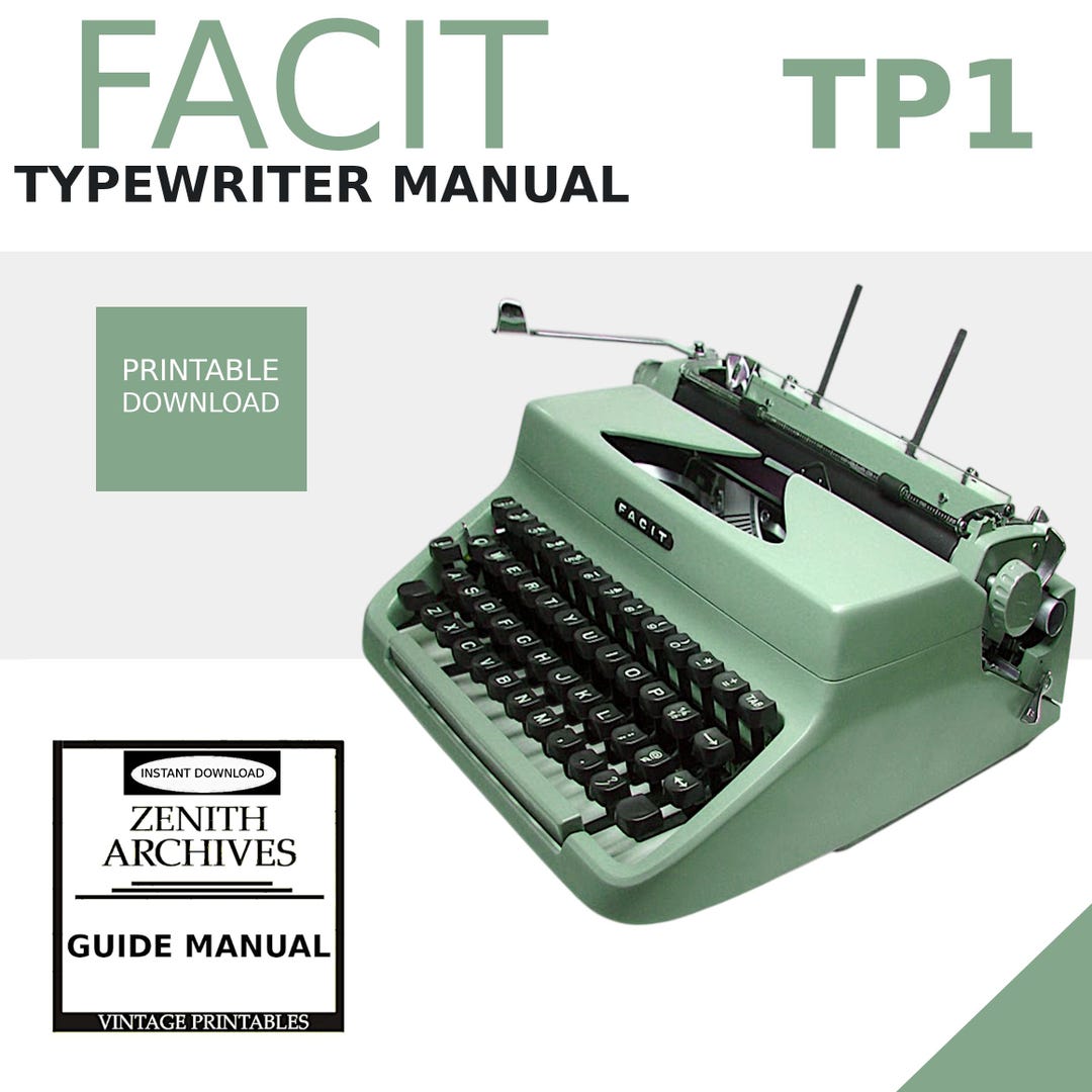Facit TP1 Guide | Typewriter Manual Printable Instructions - Etsy