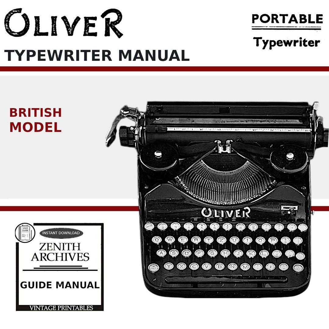 Oliver Typewriter Manual | Antique Oliver PDF Booklet | Printable ...
