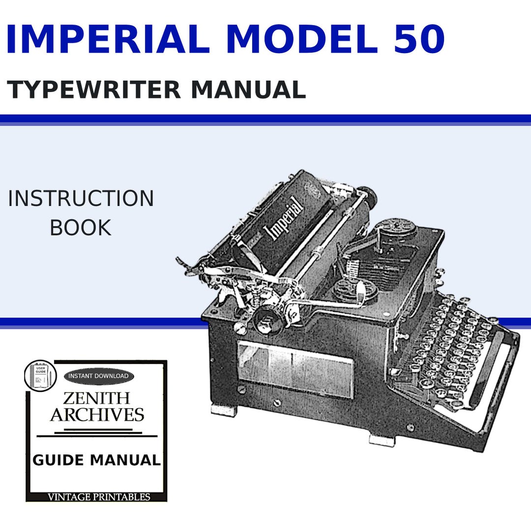Imperial Model 50 Typewriter Guide | High Resolution Download | in ...