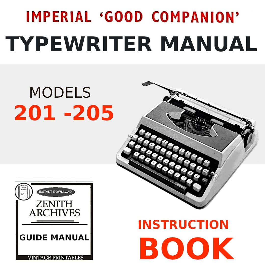 Imperial Good Companion 201 - 205 Typewriter Guide | in English, French ...