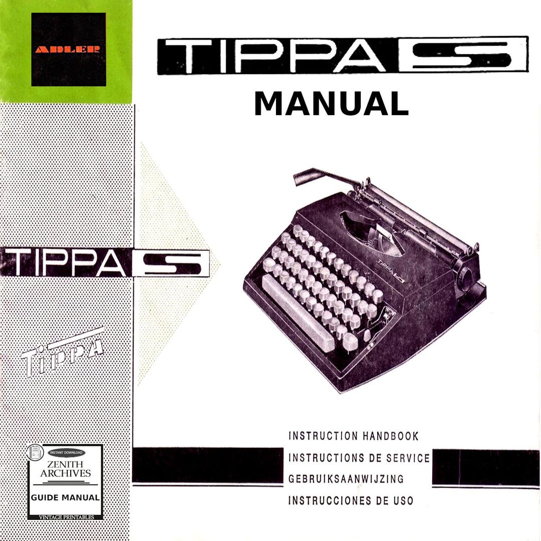 Adler Tippa S | Printable Typewriter Guide | in English, French, Dutch ...