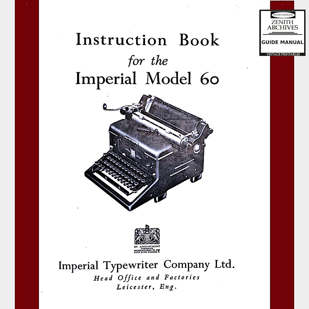 Imperial Model 60 Typewriter Manual | High Resolution Download | in ...