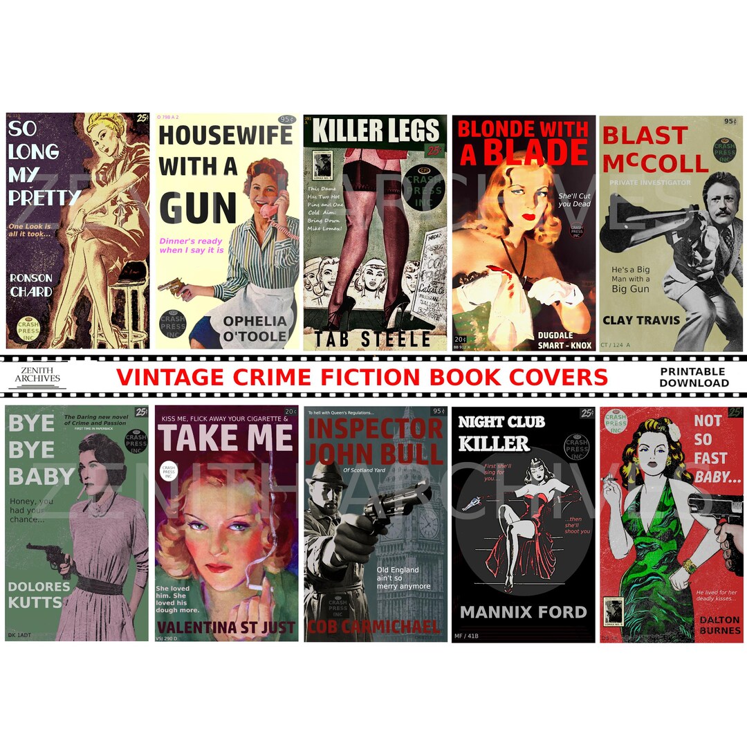 Vintage Crime Book Covers | Noir Fiction Original Design Ephemera ...