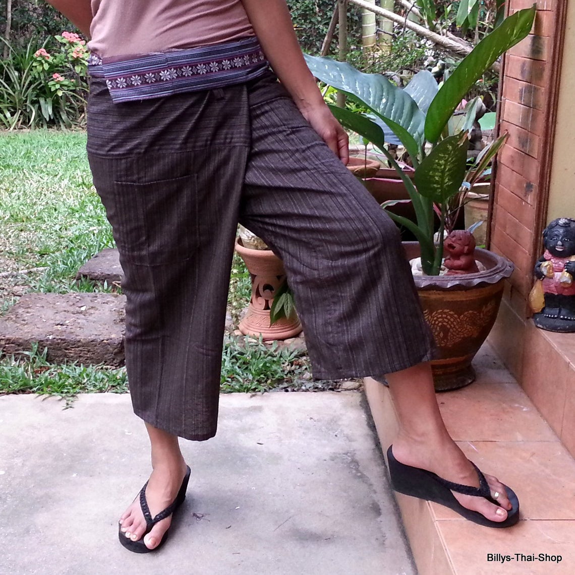 Capri Thai Fisherman Pants Thai Pants Capri Wrap Pants | Etsy