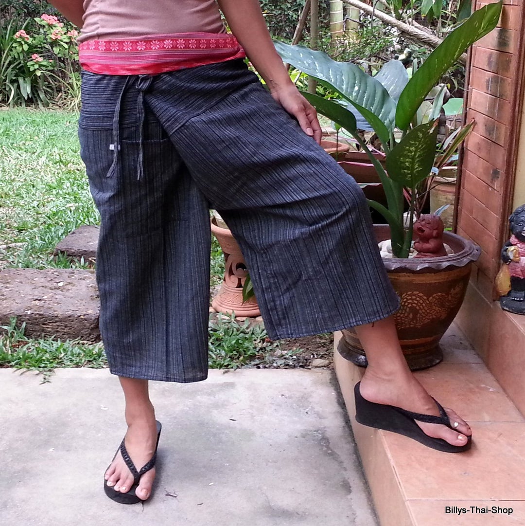 Capri Thai Fisherman Pants Thai Pants Capri Wrap Pants - Etsy