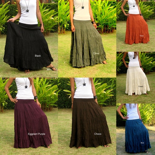Plus Size Long Maxi Skirt Long Skirts For Women Boho Skirt Etsy