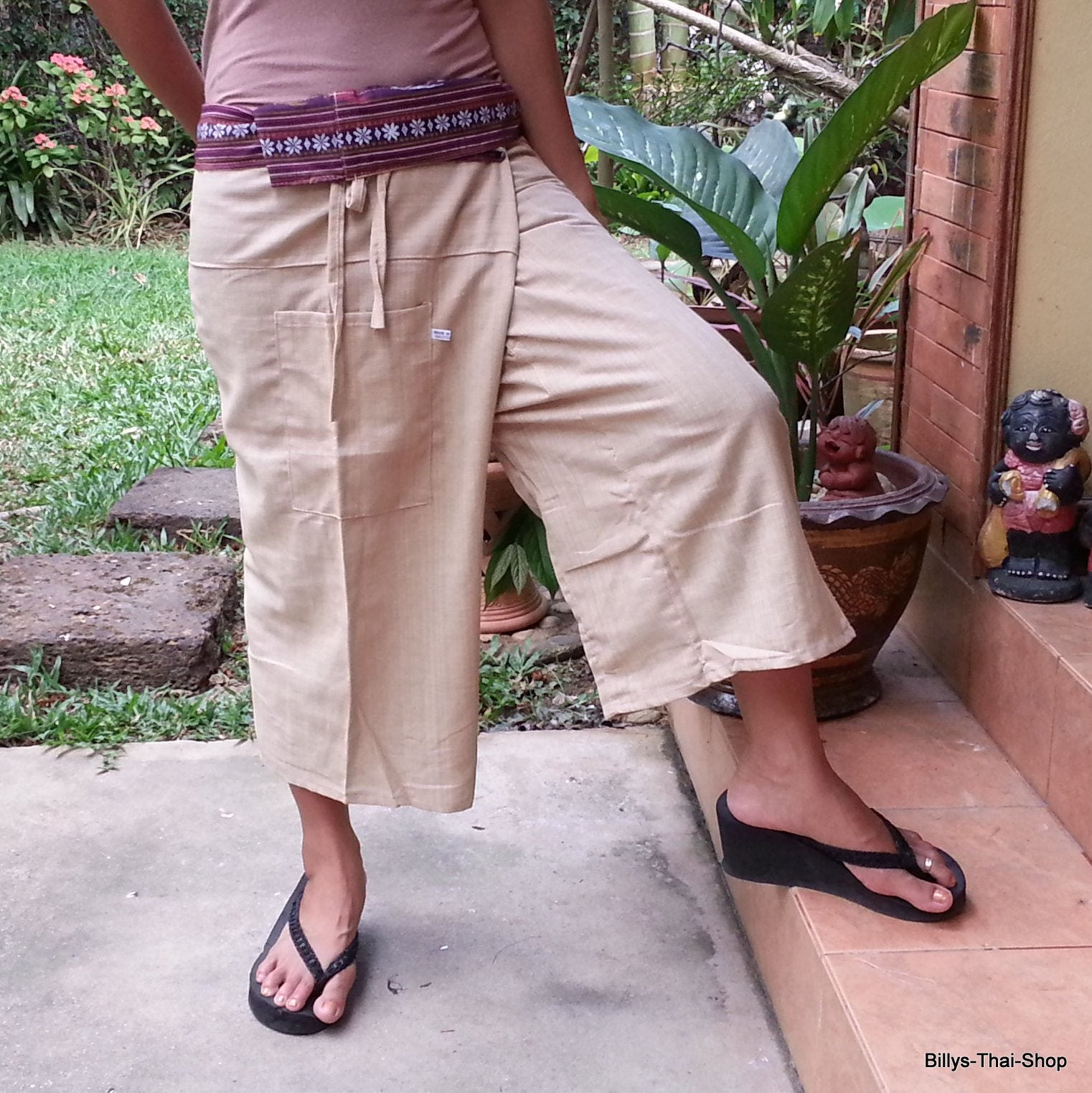 Capri Thai Fisherman Pants Thai Pants Capri Wrap Pants | Etsy