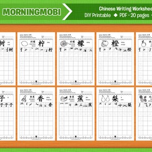 Fruits - Chinese Writing Activity Worksheets 20 Pages - DIY Homeschool ...
